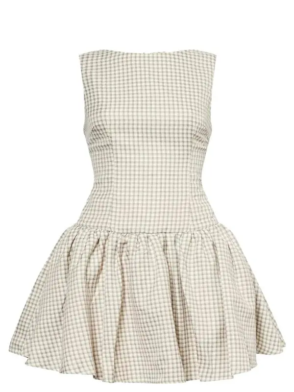 AMY LYNN Twiggy Gingham Check Mini Dress - White