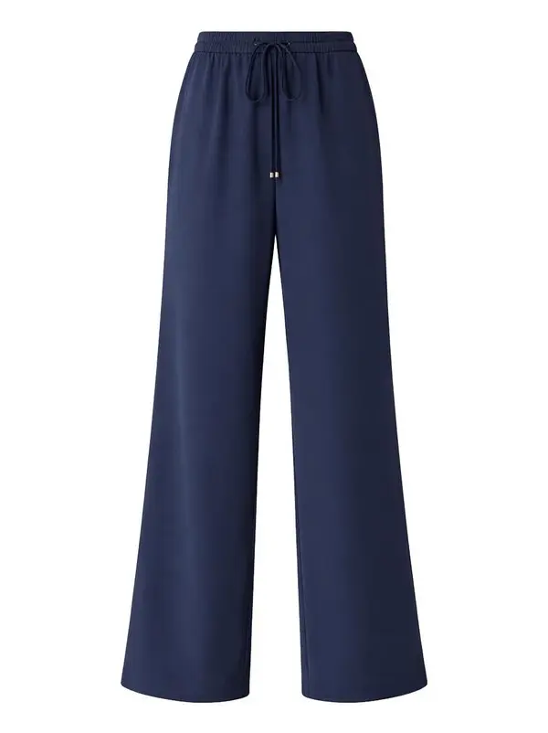 EXQUISE Regular Fit Wide Leg Aura Trousers - Blue