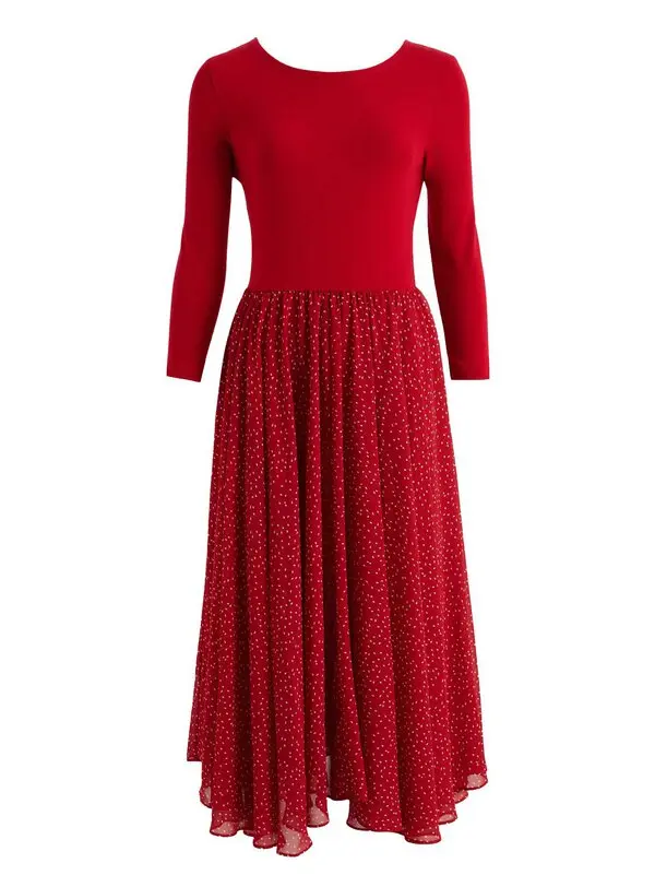 LOUCHE Huxley Midaxi Dress With Printed Circle Skirt - Red