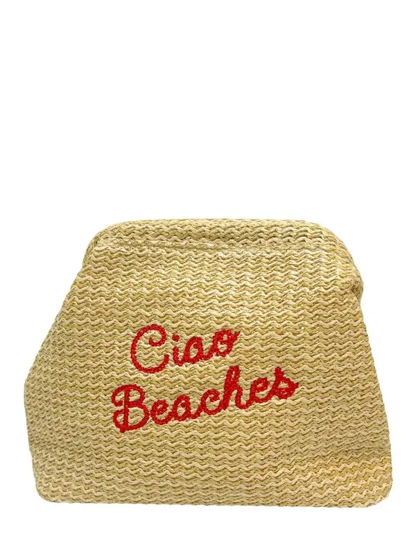 LILLY LOVES Neutrals Ciao Beaches Straw Pouch - Orange