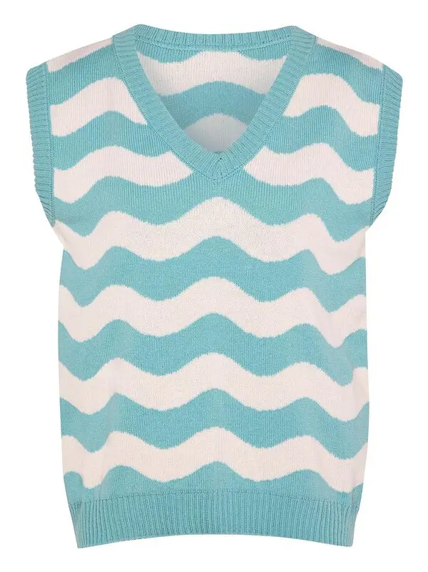 INGMARSON Waves Knit Vest - Blue
