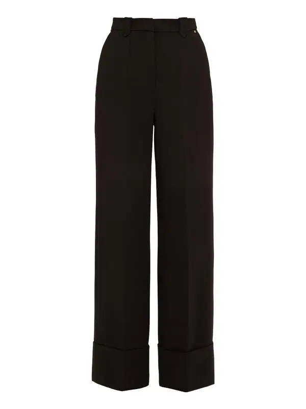 NISSA High-waisted Straight Pants - Black