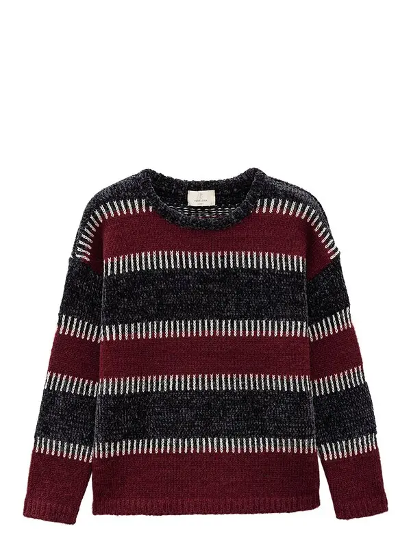 PERALUNA Liliane Stripe Knit Jumper - Red