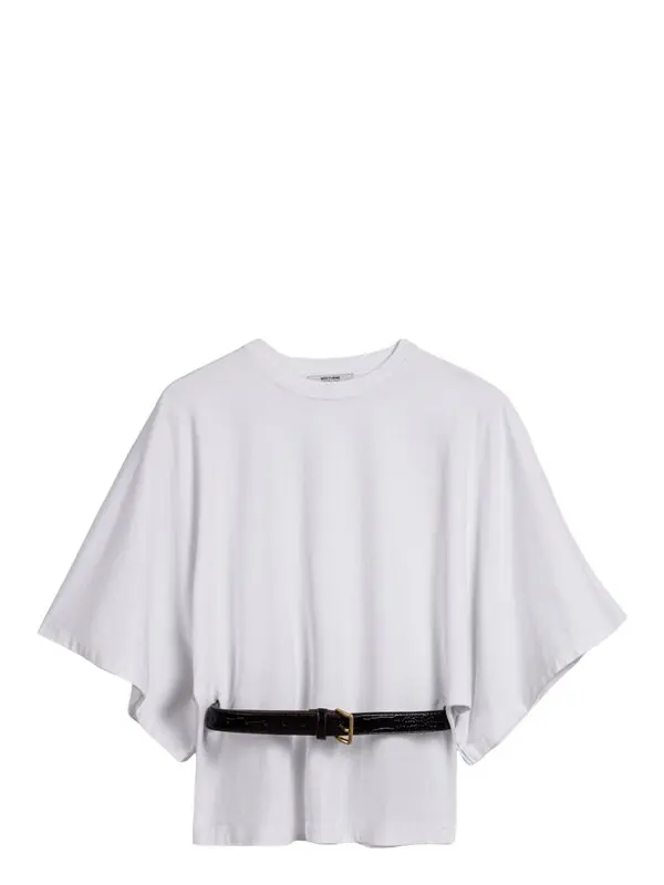 NOCTURNE Belted Oversized T-shirt - White