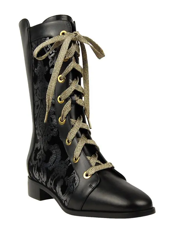 MOON D'ELLE Vespro Boots In Midnight Lustro - Black