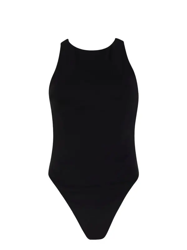 CIRCULAR PATH Racer Neck Bodysuit - Black