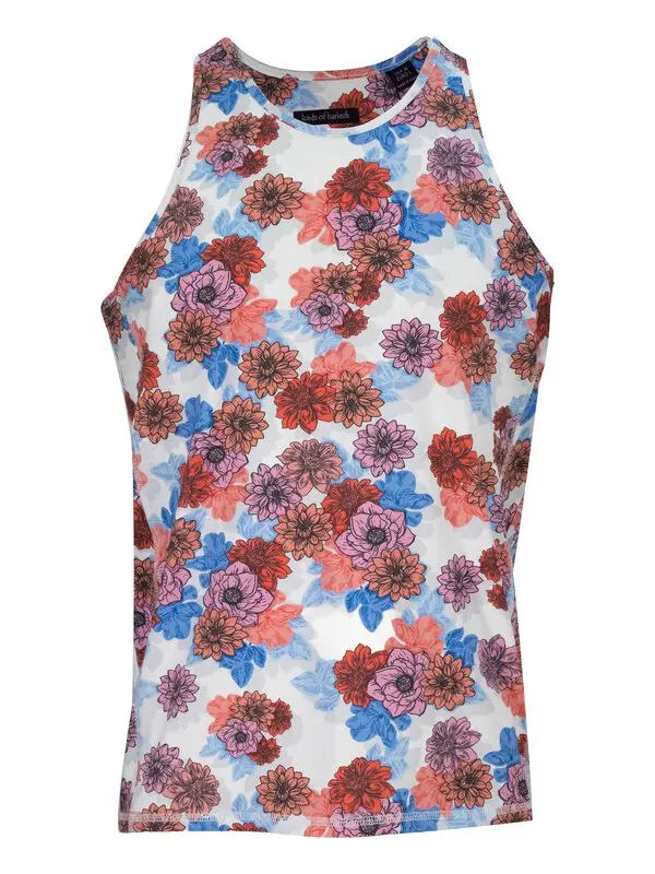LORDS OF HARLECH Tedford Floral Print Tank Top - Pink