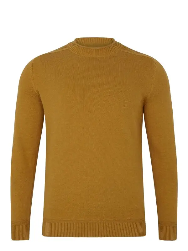 PAUL JAMES KNITWEAR Cotton Linen Saddle Shoulder Jumper - Yellow