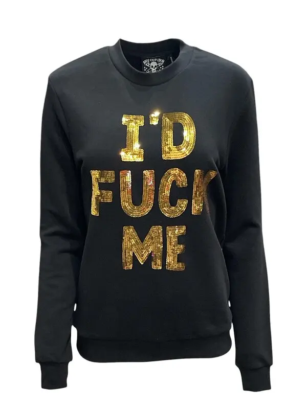 ANY OLD IRON Sequin Sweatshirt - Gold/black
