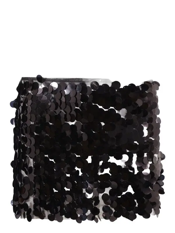 BELLE ET BON BON Naomi Sequin Micro Skirt - Black