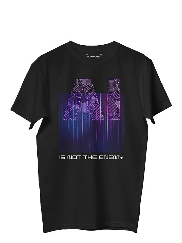 KAPTURE Ai Is Not The Enemy Printed Tee - Black