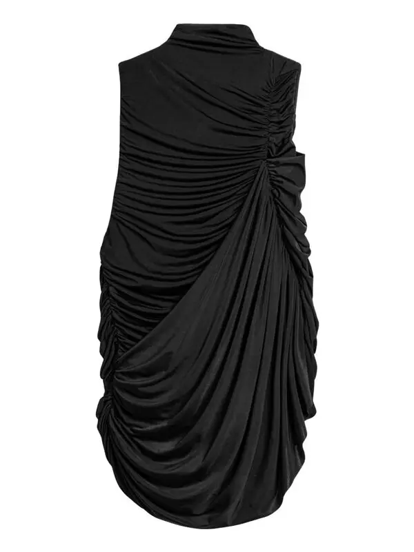 NOCTURNE Asymmetric Draped Blouse - Black