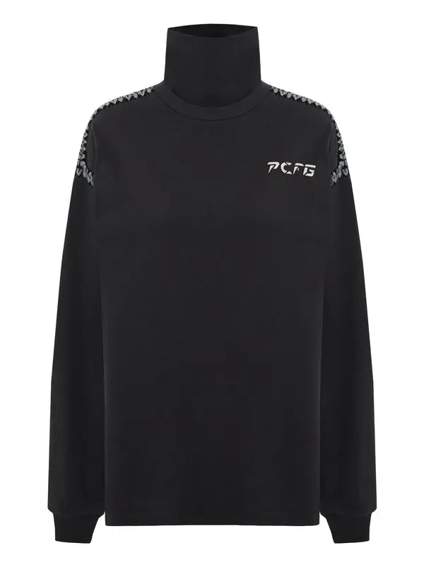 PCFG Grey / Black High Neck Tee Black - Grey/black