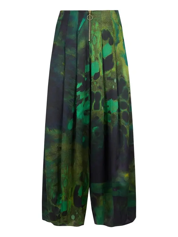 KLEMENTS Hope Trousers In Swamp Print - Green