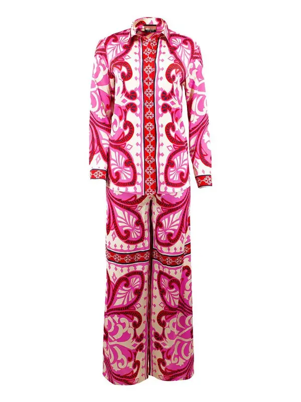 MAUI X LOLITA Yaya Baroque Print Pants Set - Pink
