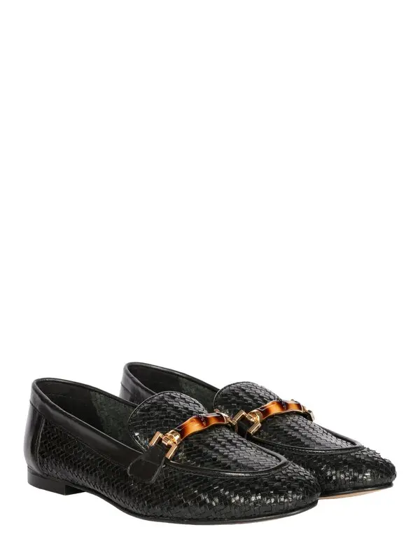 SAINT G Marisa Woven Flat Loafers - Black