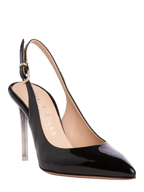 BEAUTIISOLES BY ROBYN SHREIBER Patent Leather Slingback Pumps - Black