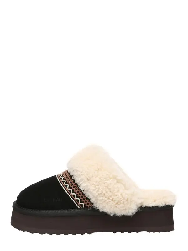 EVERAU AUSTRALIA Crake Knitted Platform Slippers - Black