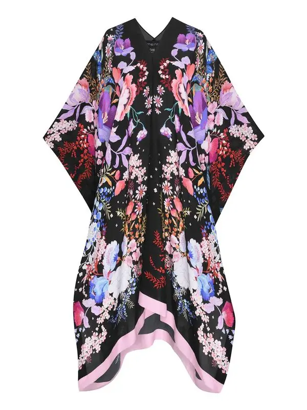 MENG Silk Georgette Kaftan - Black
