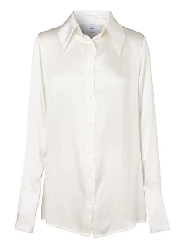 JORDAN Silk Button-down Blouse - White