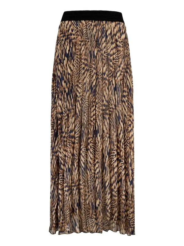 TRAFFIC PEOPLE Animal Print Hera Midi Skirt - Blue/brown