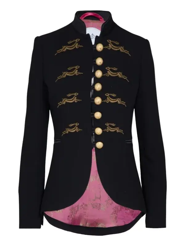 THE EXTREME COLLECTION Tailcoat With Embroidery And Decorative Buttons - Black
