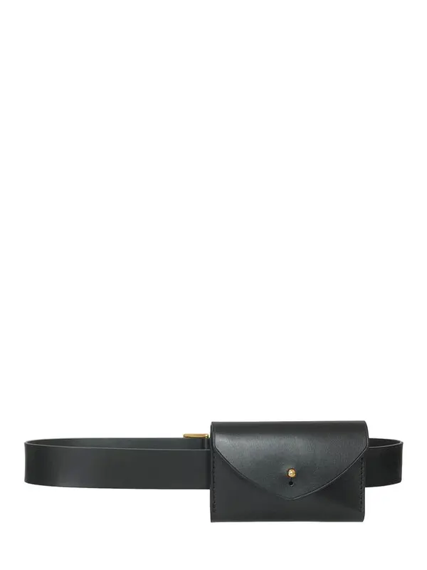 HAUTE CUIR Slim Envelope Belt Bag - Black