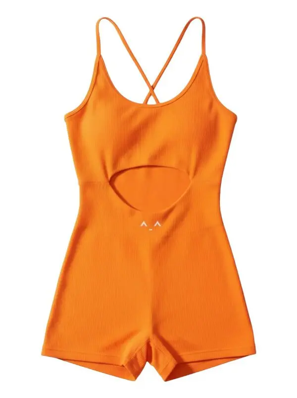 ALTRA VOLTA Open-back Ribbed Jumpsuit - Orange