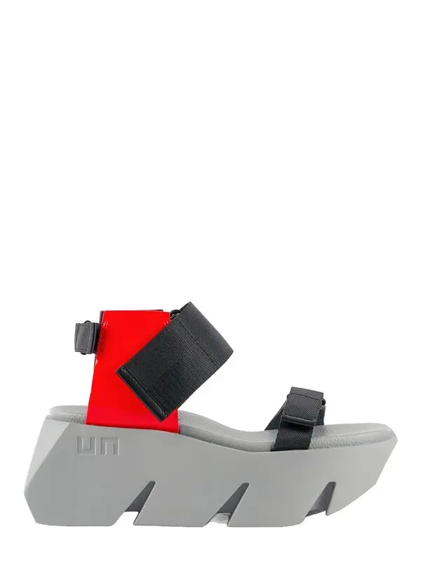 United Nude Flatform Sandals With Adjustable Straps - Red/black/grey