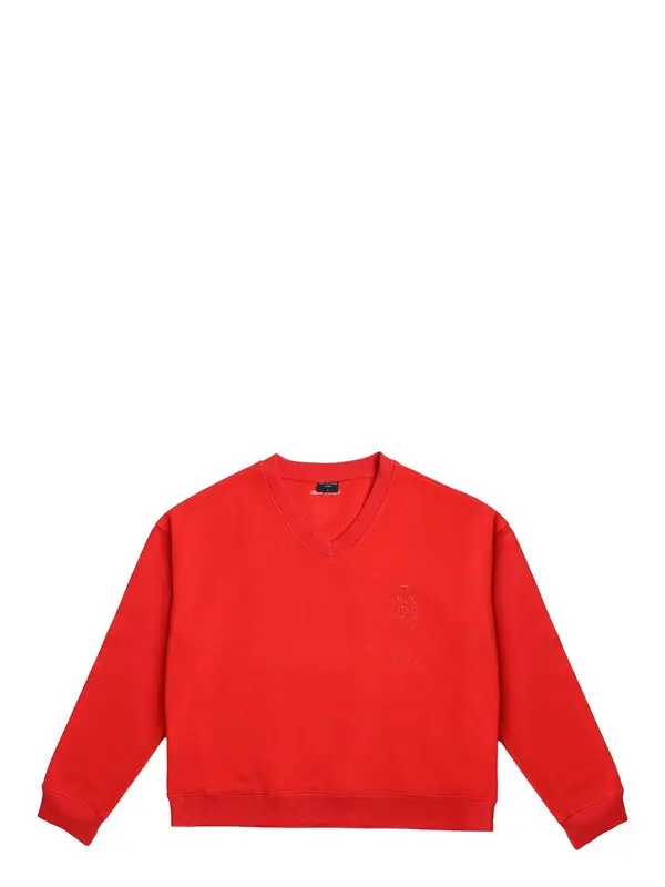 RAVE ON TREND Classic Crew Alpine Sweater - Red
