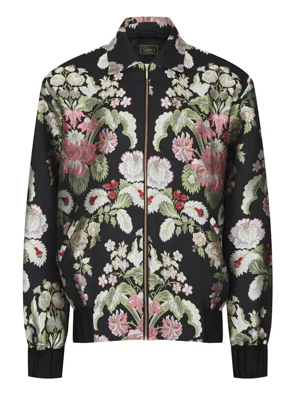 ISHA'S TIMELESS Flora Heaven Bomber Jacket - Black