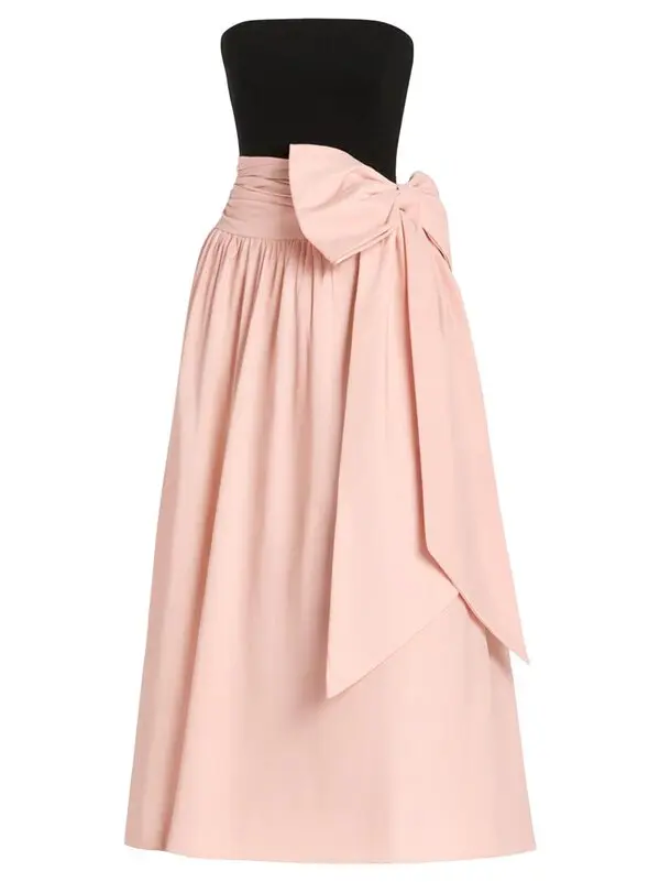 Mac Duggal Strapless Gown With Bow - Pink