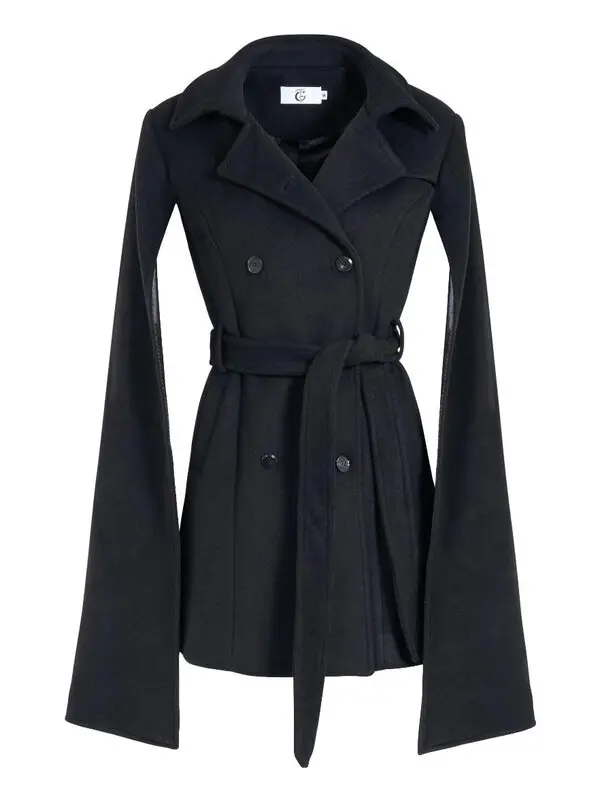 THE GT ATELIER Dramatic-sleeve Wrap Coat - Blue