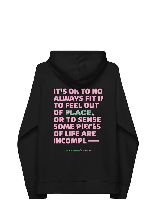 ANCHOR & CREW Five It's Ok Editions Organic Cotton Hoodie - Black
