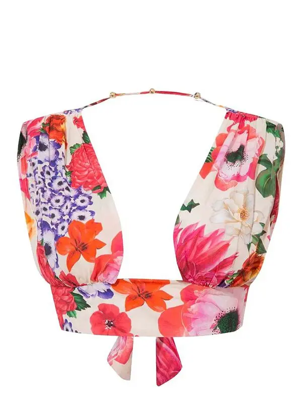 LUNA B Floral Bustier - Beige