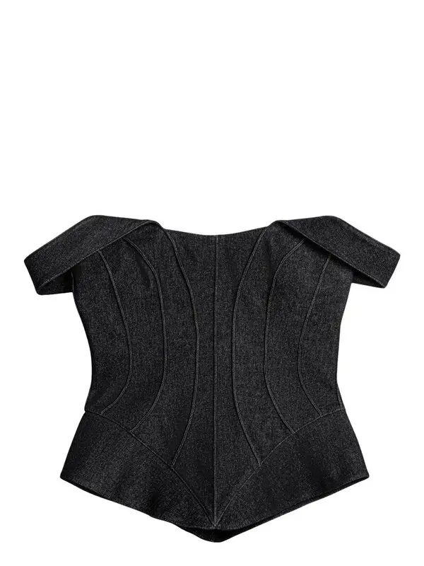 NOCTURNE Off-shoulder Sculpted Bustier - Black