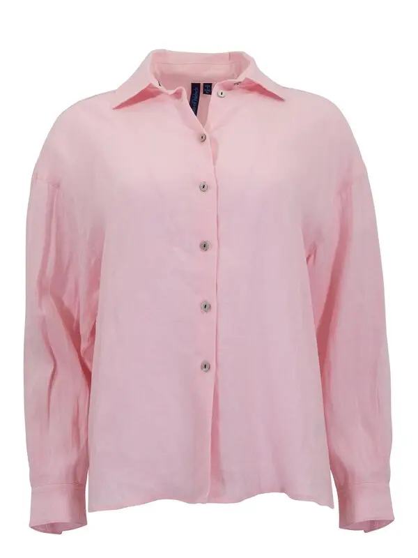LORDS OF HARLECH Lydia Linen Shirt - Pink