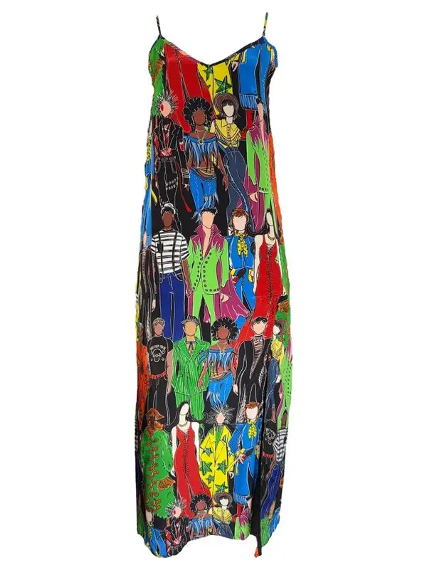ANY OLD IRON Printed Maxi Dress - Black