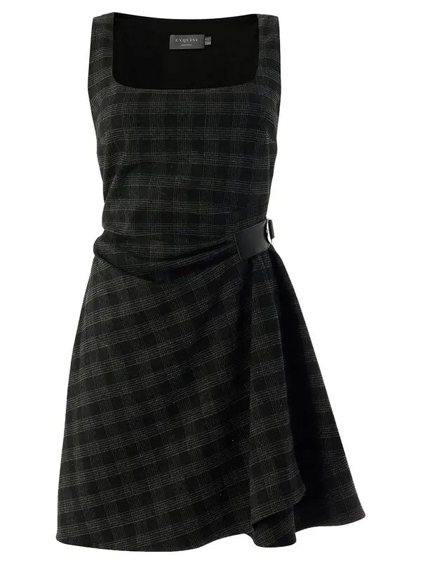 EXQUISE Jada Sleeveless Mini Dress - Grey/black
