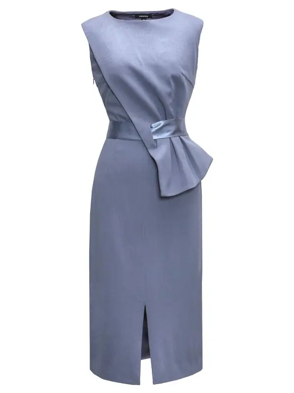 SMART AND JOY Asymmetric Peplum Dress - Blue