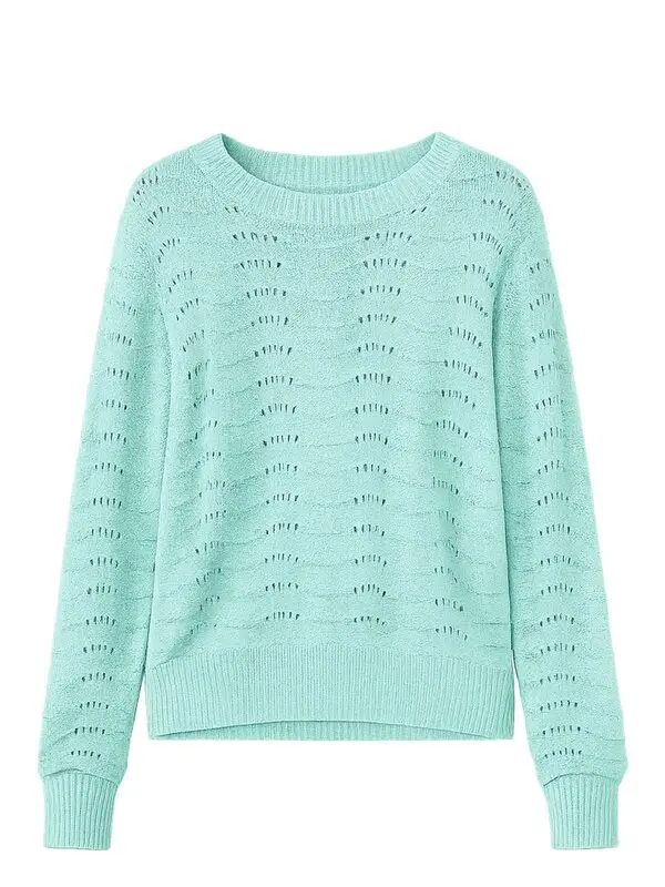 YUMI Metallic Thread Relaxed Jumper - Blue