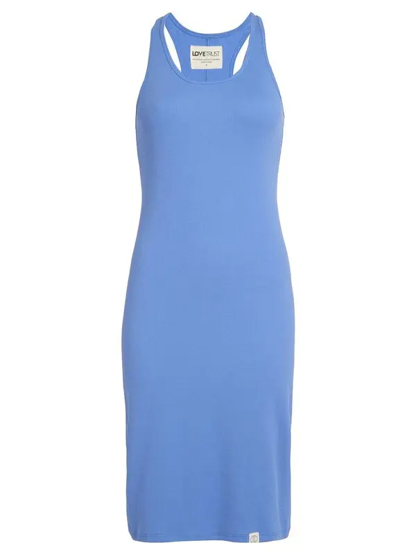 LOVETRUST Pima Rib Knit Racerback Dress - Blue
