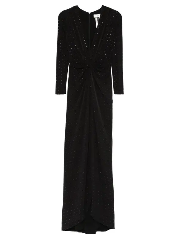 NISSA Rhinestone-embellished Maxi Dress - Black