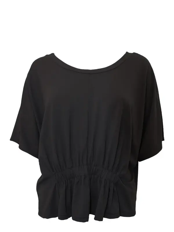JOELEEN TORVICK Gathered Reversible Tee - Black