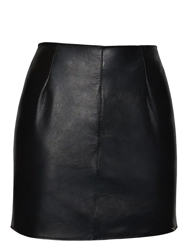 SOMETHING WICKED Mia Leather Mini Skirt - Black