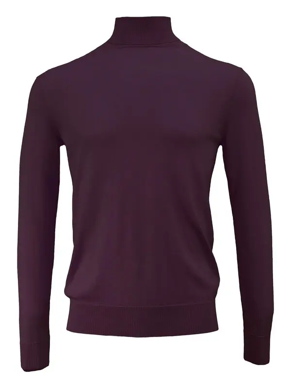 LORDS OF HARLECH Ronan Merino Turtleneck Sweater - Purple