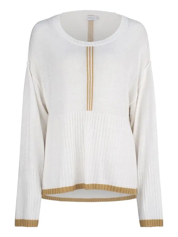 DREF Striped Hi Lo Jumper - White