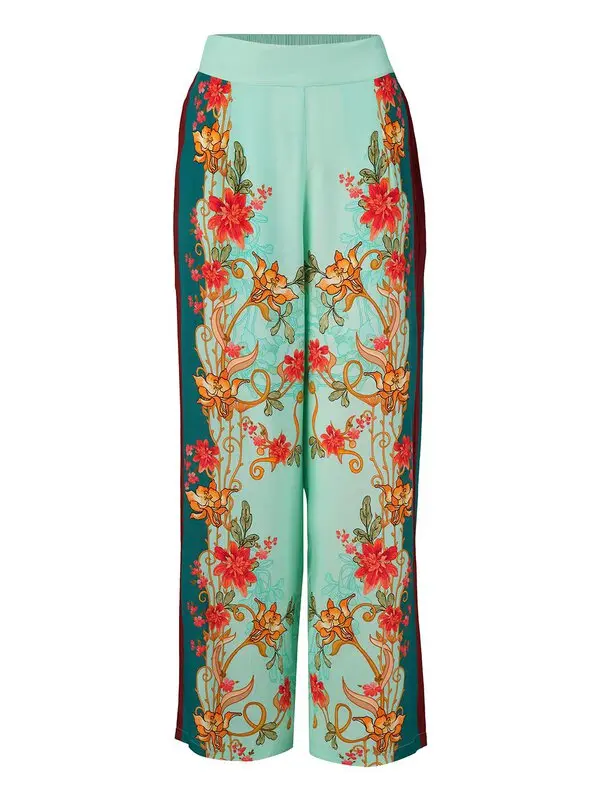 RAISHMA Floral Printed Trousers - Blue/red