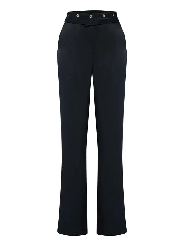 PCFG Woven Trouser With Metal Button - Black