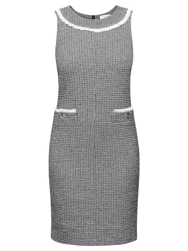 RUMOUR LONDON Emilia Checked Cotton Tweed Dress - Grey
